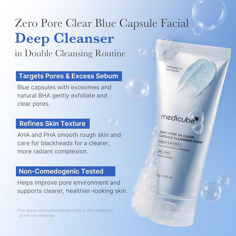 medicube - Zero Pore SA Clear Capsule Cleansing Foam – skinbeat.